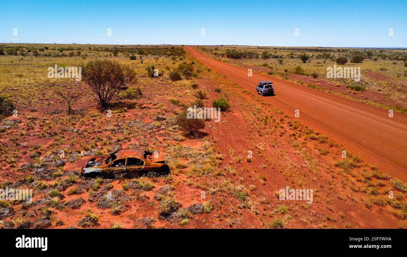 The Australian outback and it´s vegetation in the dry season, seen from ...