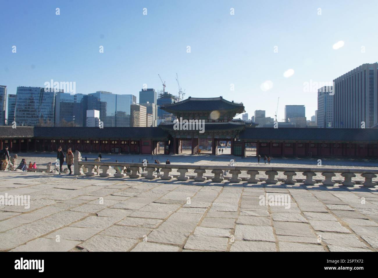 Gyeongbokgung Palace is a massive red-roofed palace complex in South ...