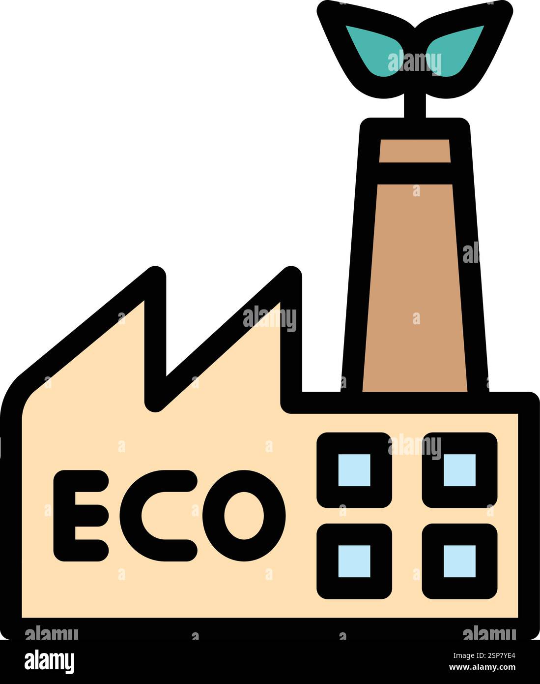 Eco factory Vector Icon Design Illustration Stock Vector Image & Art ...