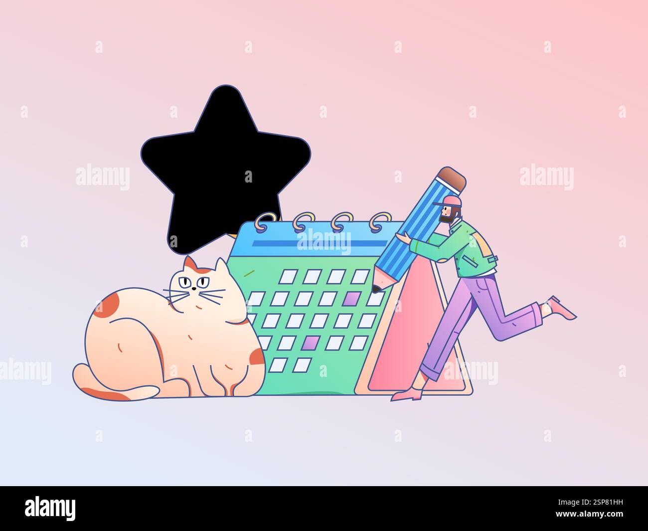Check-in character flat vector concept operation hand-drawn ...
