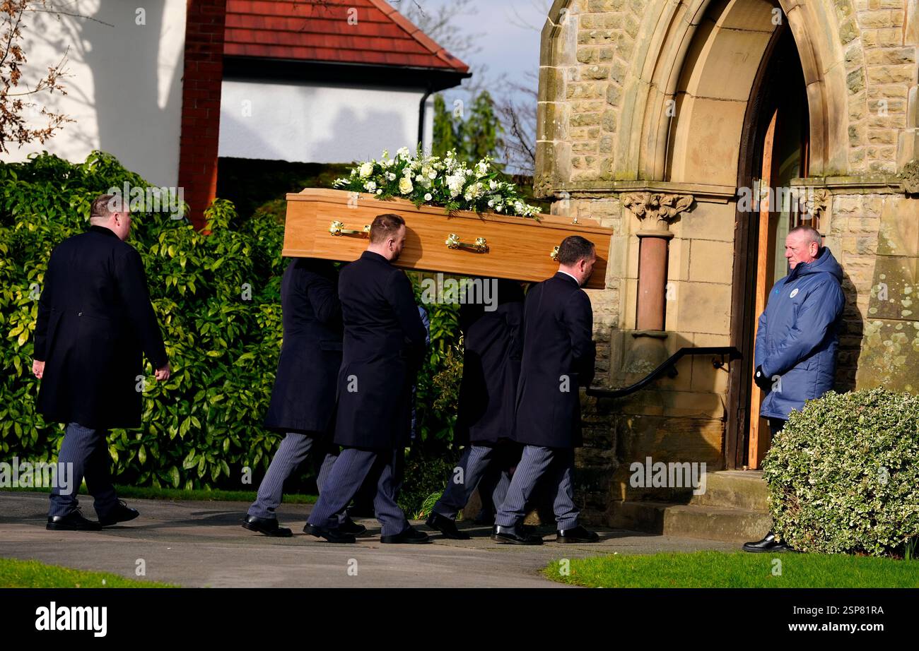 The coffin of former Manchester City captain and manager Tony Book is ...