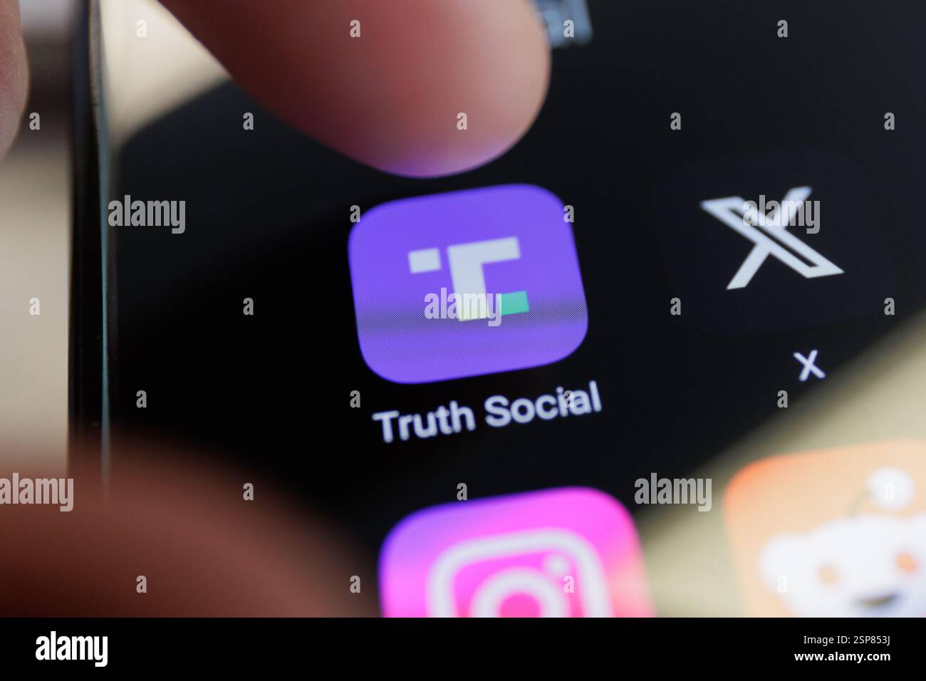 Truth Social app logo on a smartphone screen. February 25, 2025. High ...