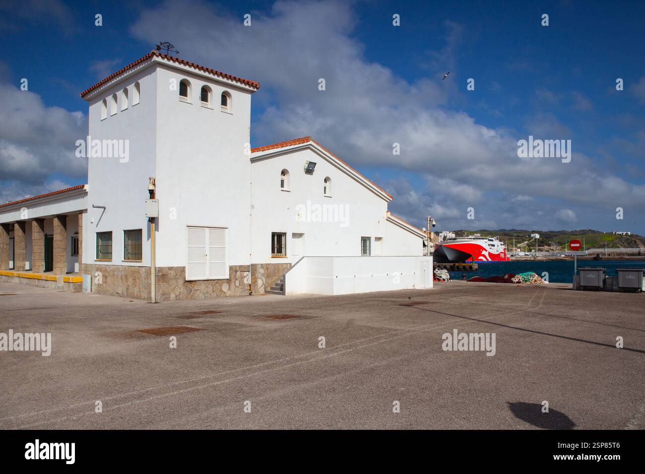 HSC Tarifa Jet in harbor. It is an 86 m fast catamaran ferry Stock ...