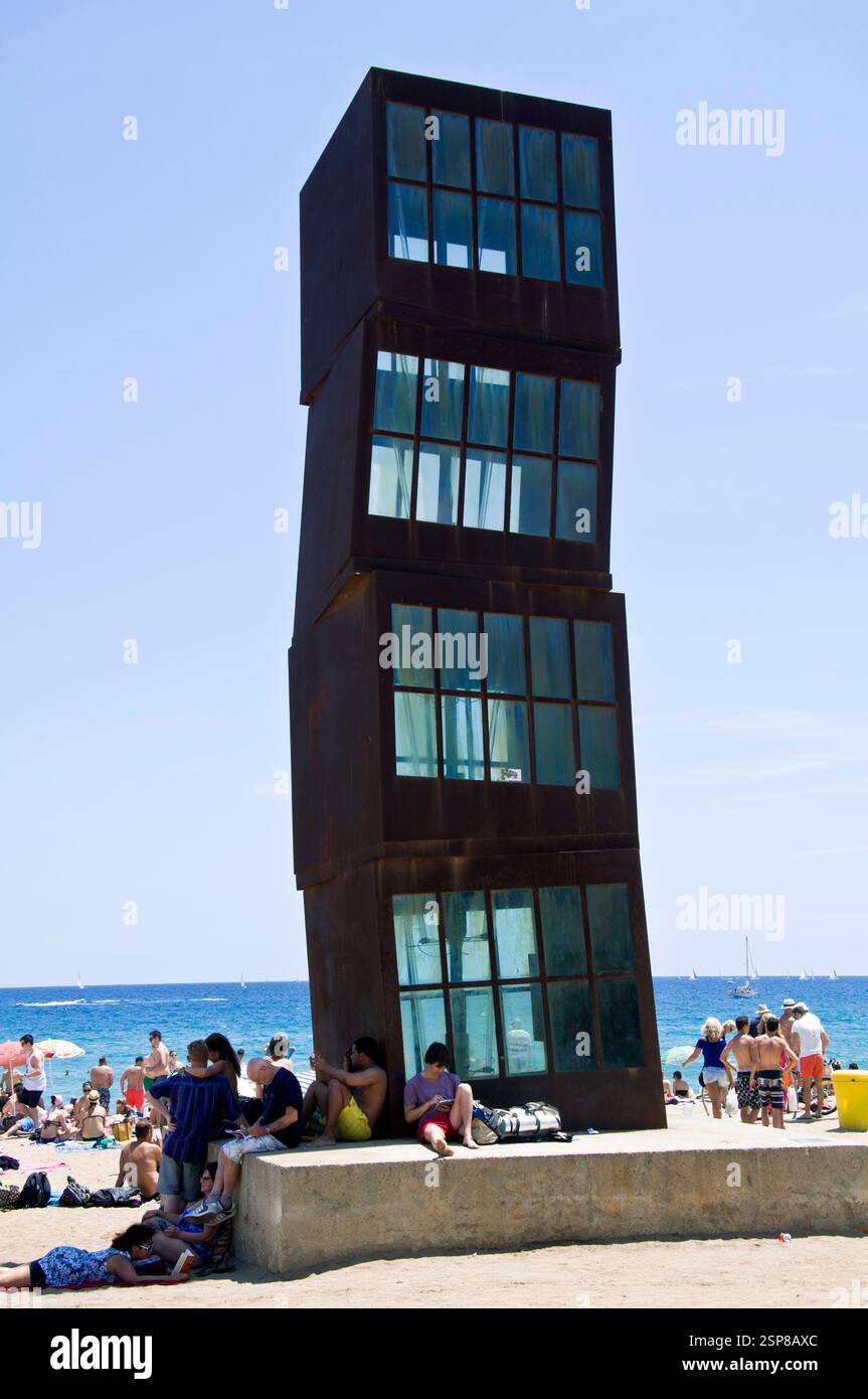 Beautiful late spring day in Barceloneta beach, Estel ferit or Wond ...