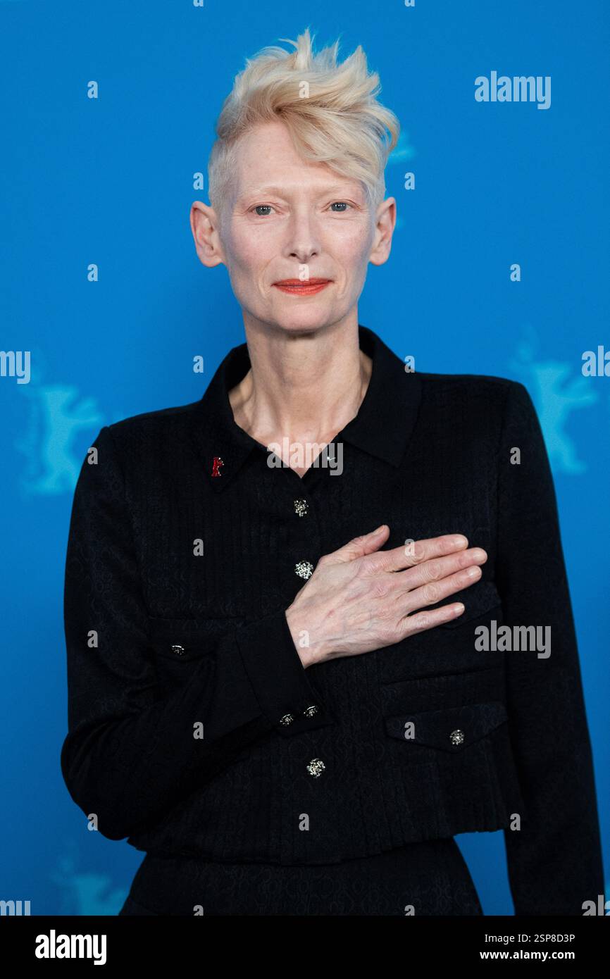 Tilda Swinton attending the Honorary Golden Bear Award Photocall during ...