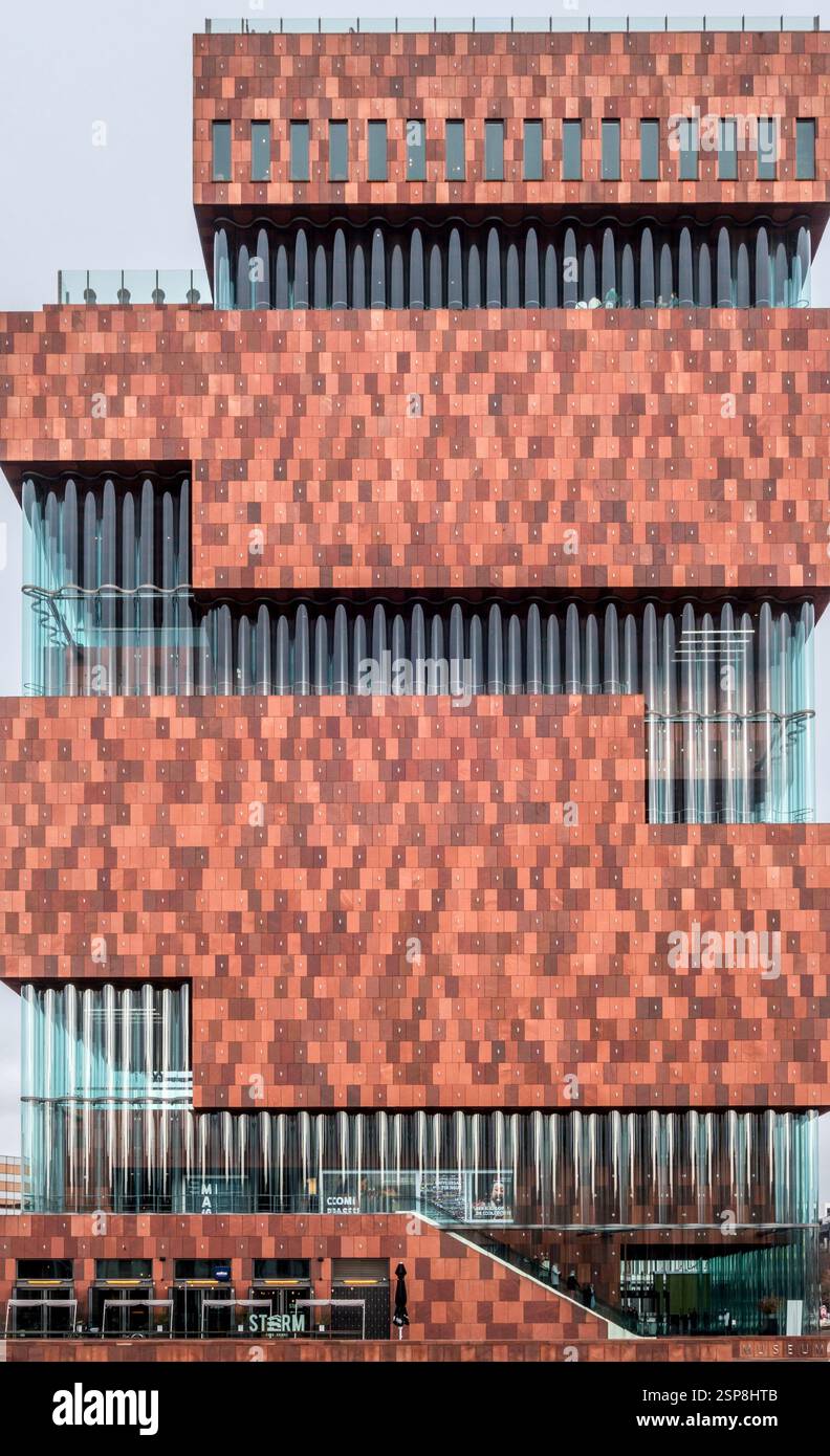 The museum and gallery of MAS (Museum aan de Stroom) in Antwerp ...