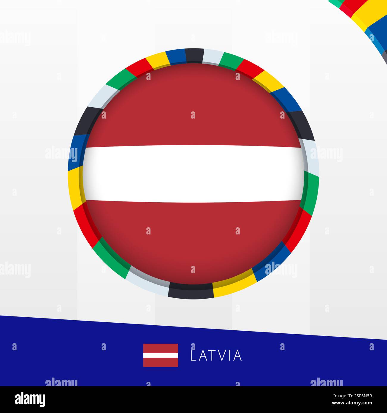 Latvia Flag with Colorful Circle Border. Vector icon Stock Vector Image & Art - Alamy