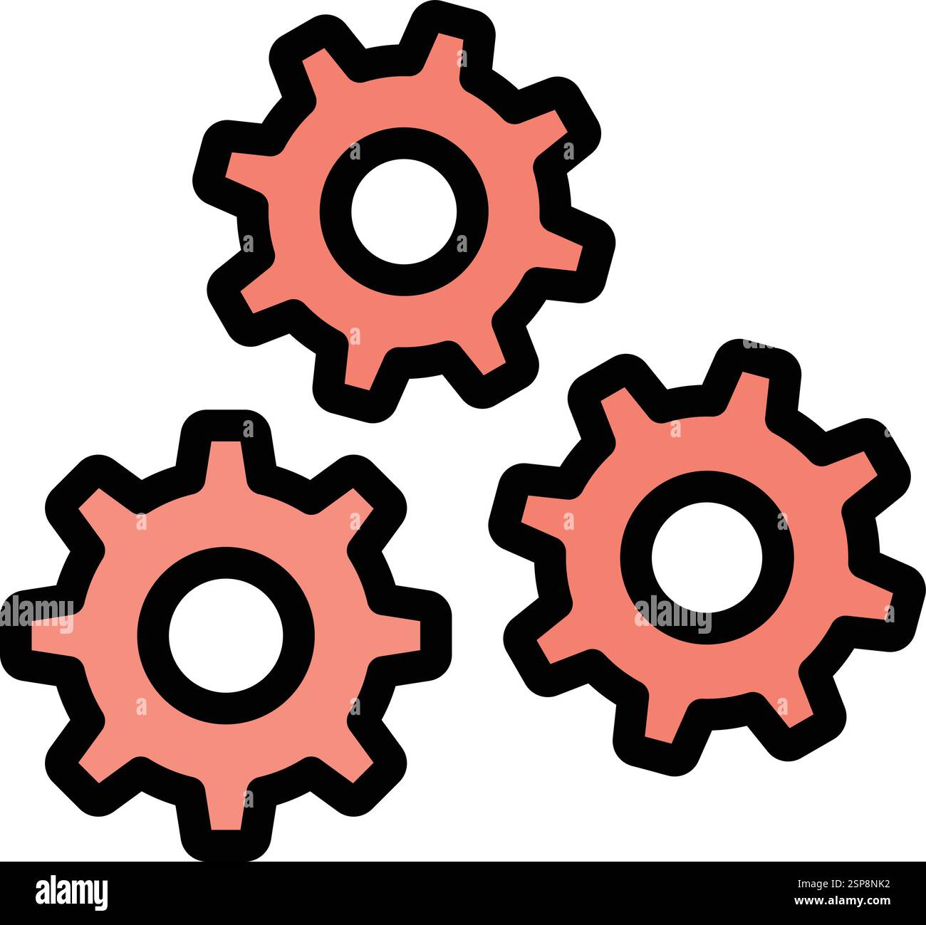 Gears line vector icons Stock Vector Images - Alamy