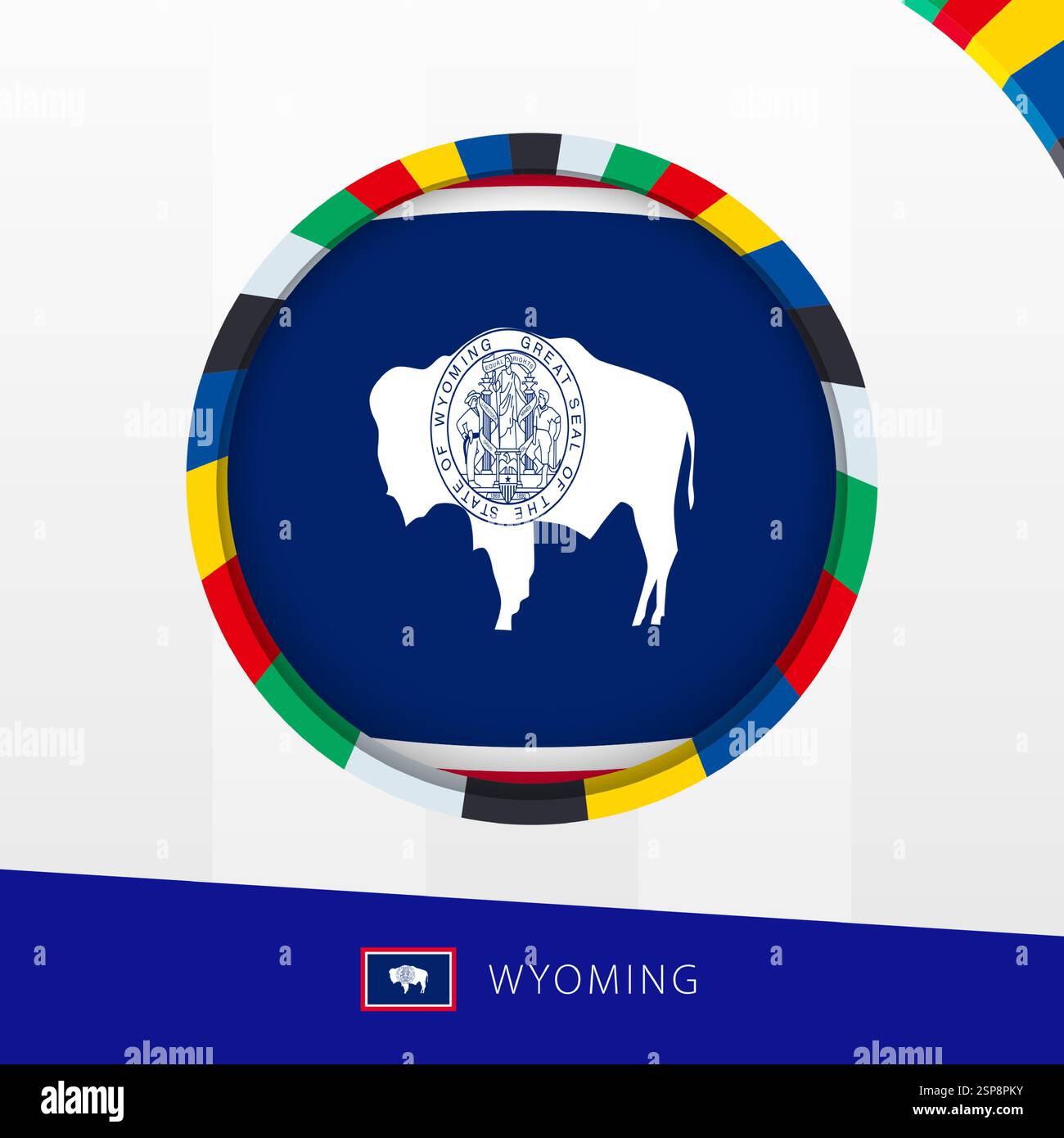 State flag wyoming bison Stock Vector Images - Alamy