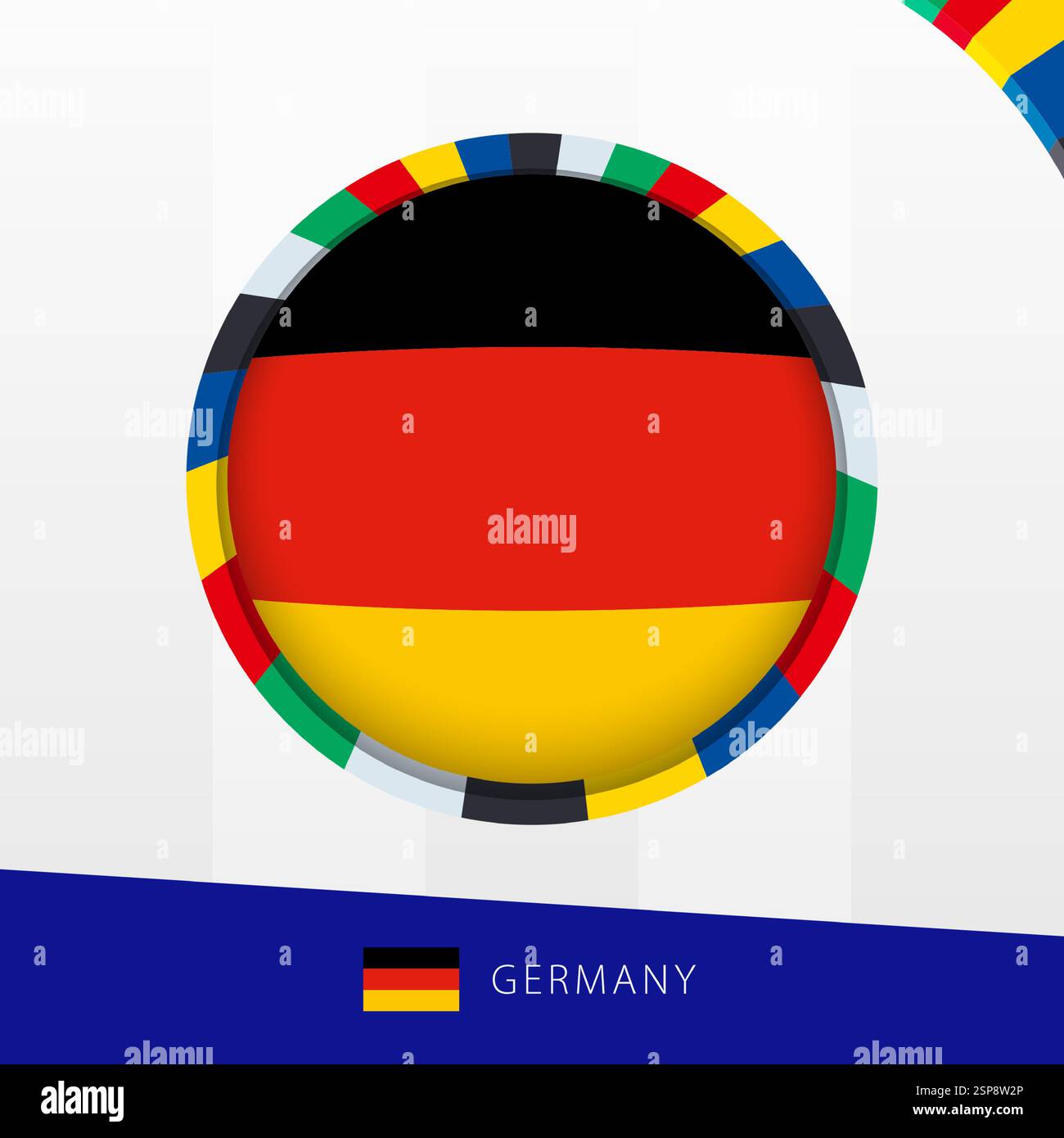Germany Flag with Colorful Circle Border. Vector icon Stock Vector ...