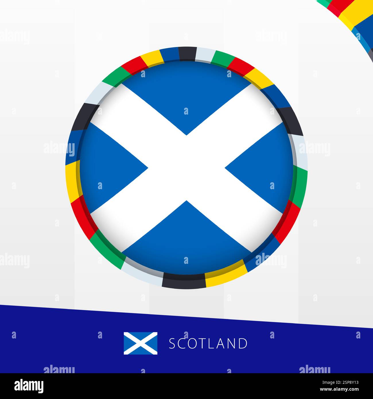 Scotland Flag with Colorful Circle Border. Vector icon Stock Vector ...
