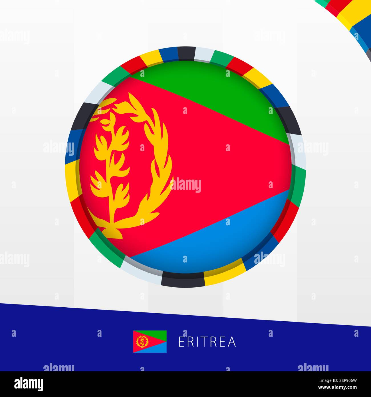 Eritrea Flag with Colorful Circle Border. Vector icon Stock Vector Image & Art - Alamy