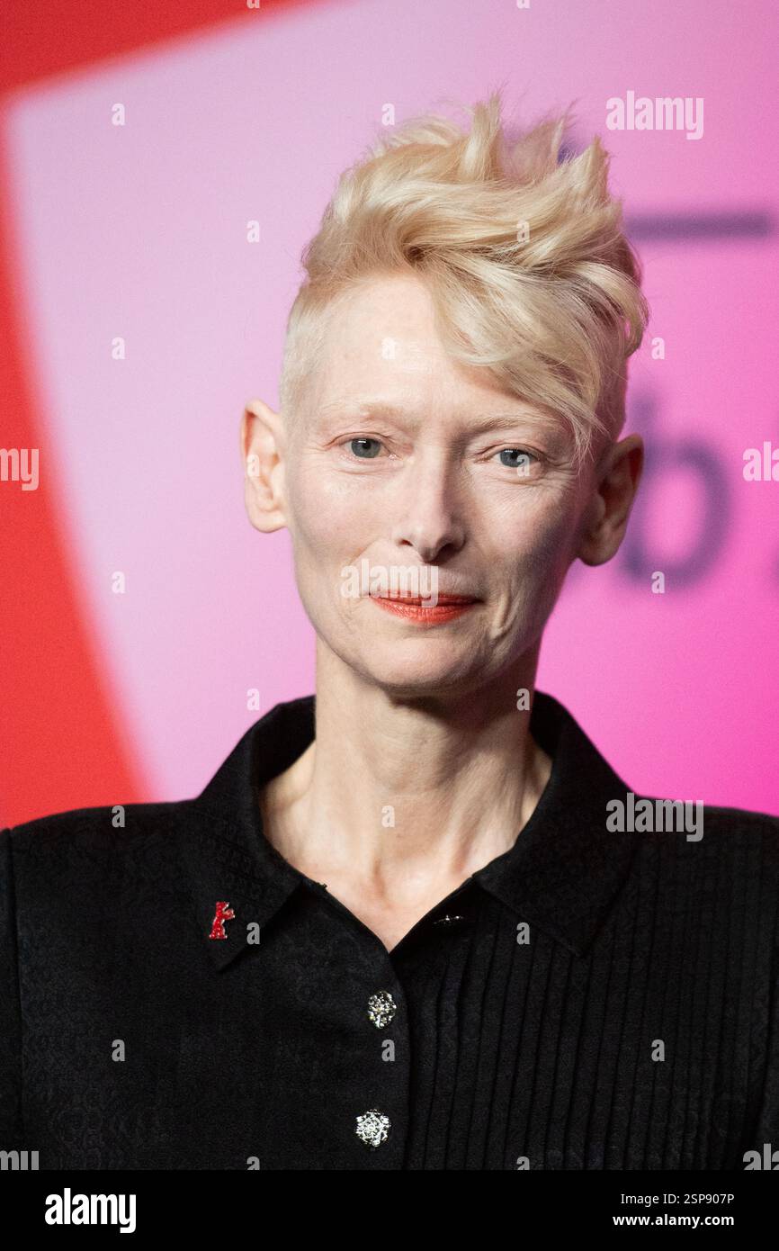 Tilda Swinton attending the Honorary Golden Bear Award Press Conference ...