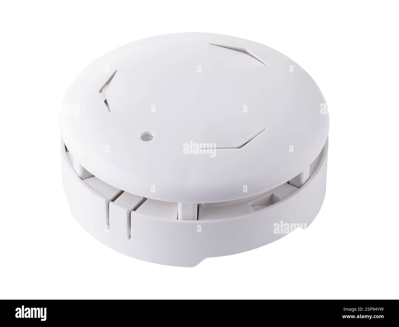 Empty white smoke detector case isolated on white background Stock ...