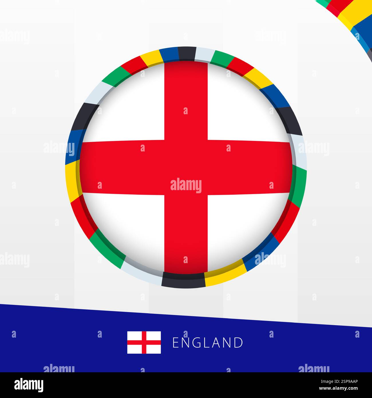 England Flag with Colorful Circle Border. Vector icon Stock Vector ...