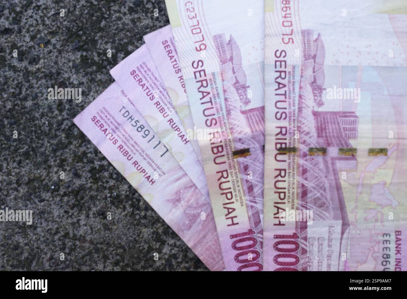 colorful Indonesian money neatly lined up various fractions Stock Photo ...