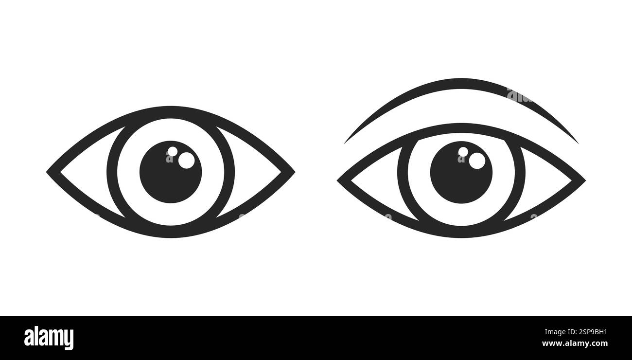 Eye simple graphic icon symbol identification security check, medical ...