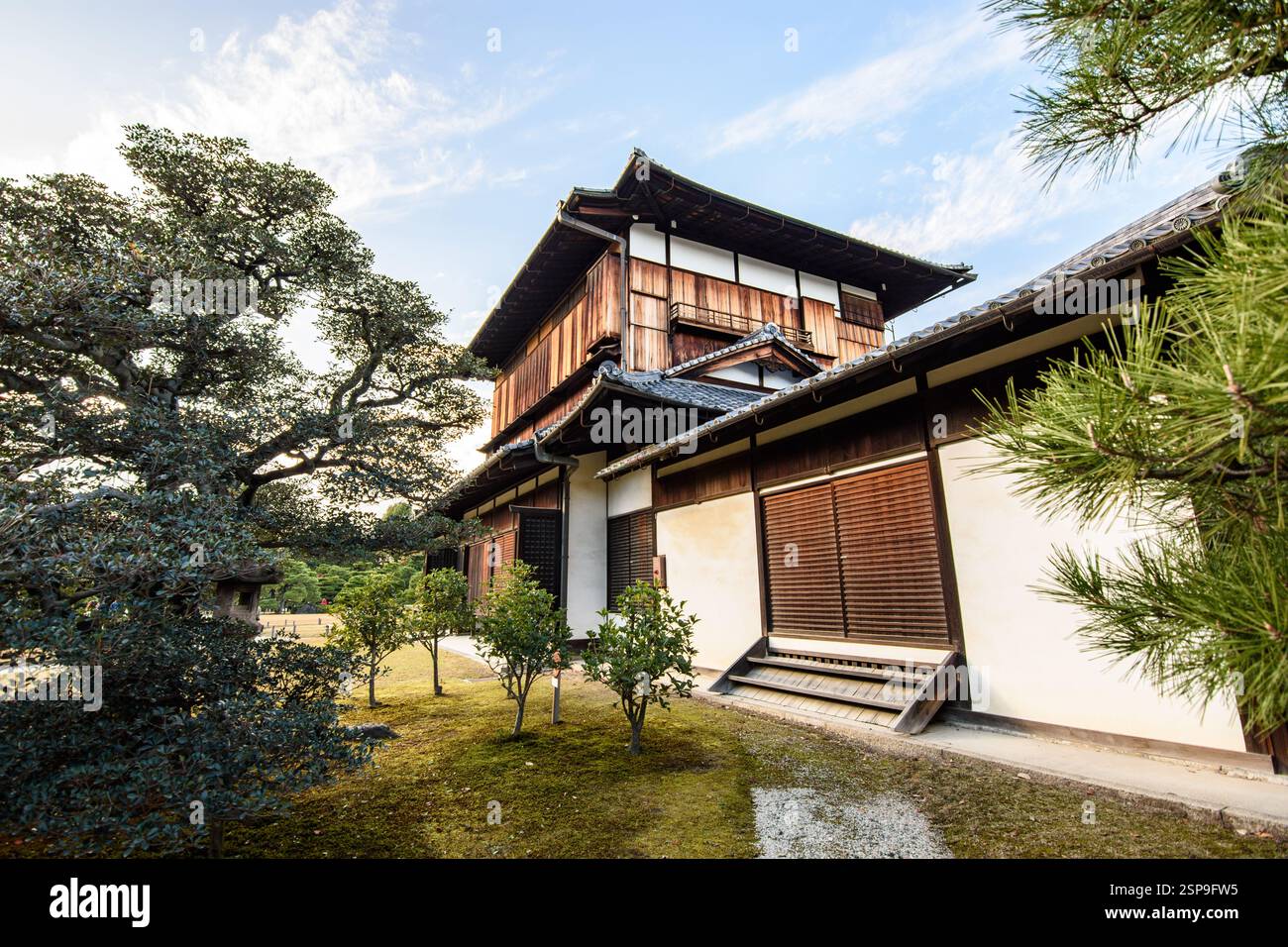 Old Japanese Tokugawa Shogun residence of Nijo castle in Kyoto city ...