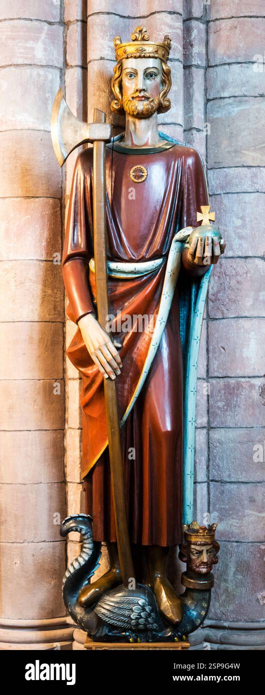 Statue of St Olaf in St Magnus Cathedral, Kirkwall. Details in ...
