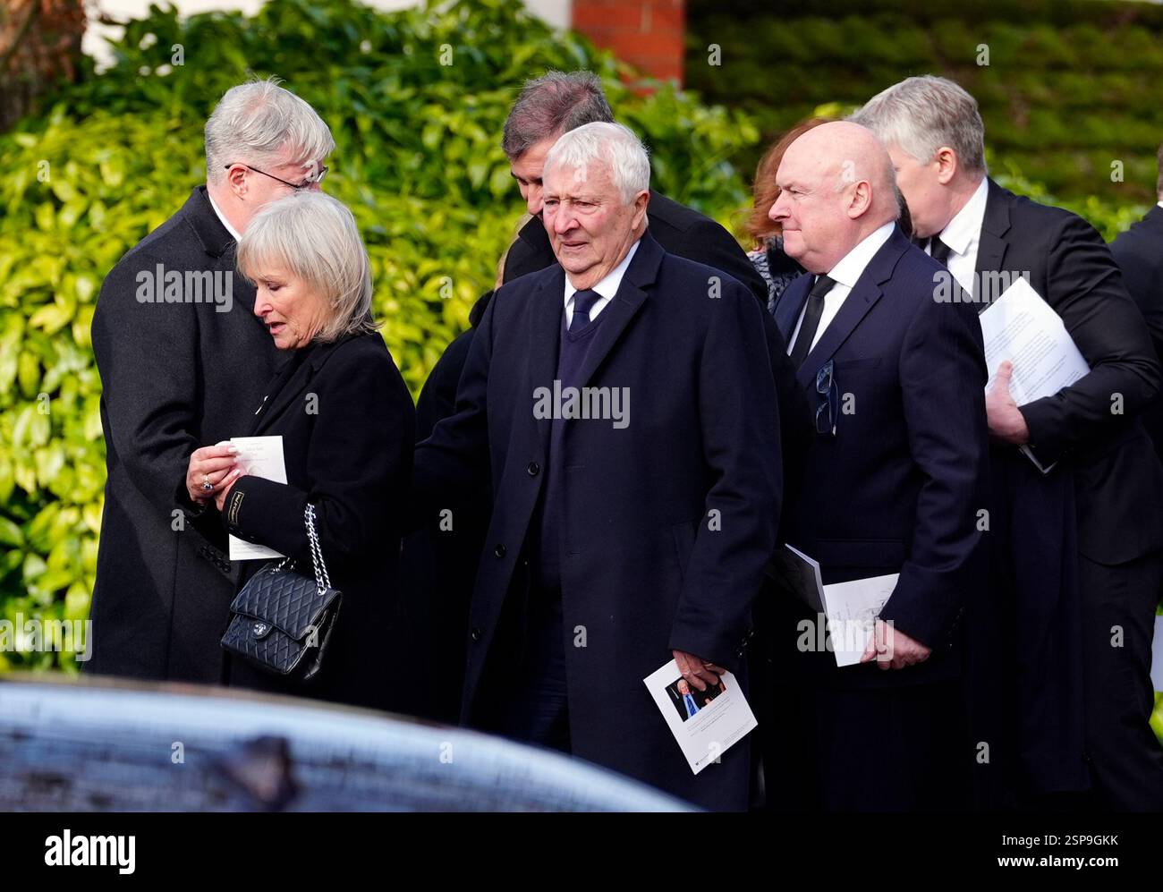 Mike Summerbee following the funeral of Tony Book at St. Mary Magdalene ...