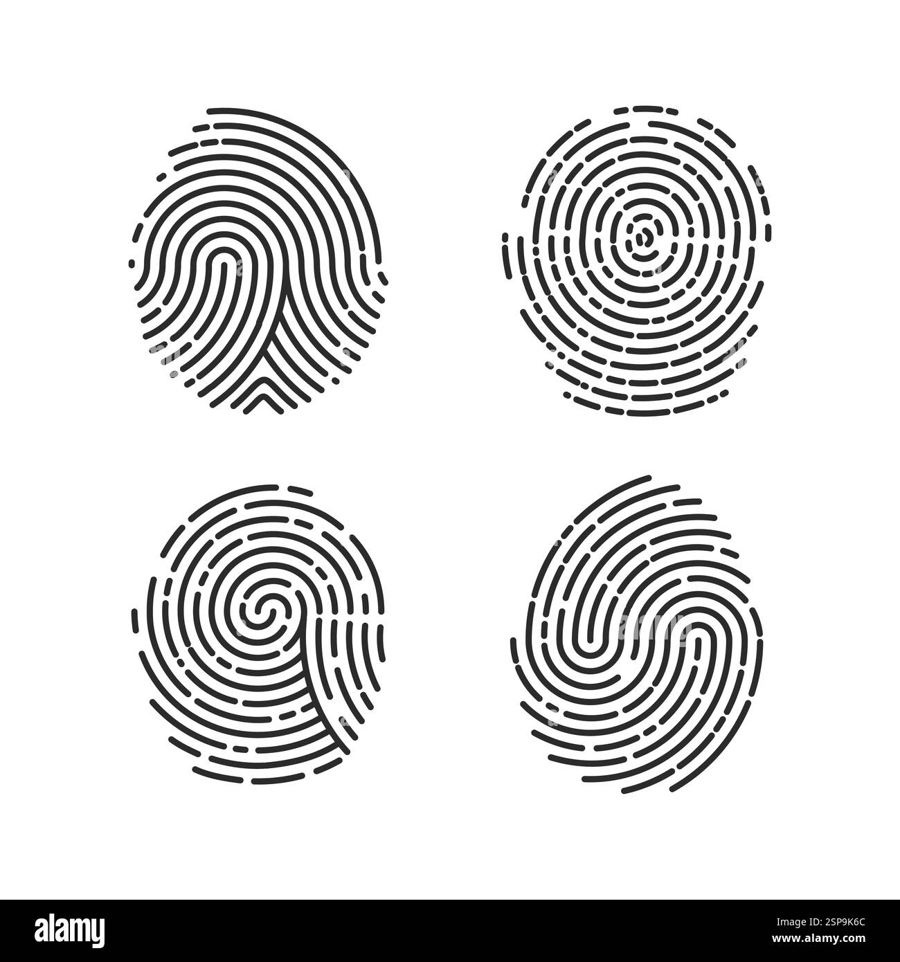 Unique fingerprint finger print icon, ID private information code ...