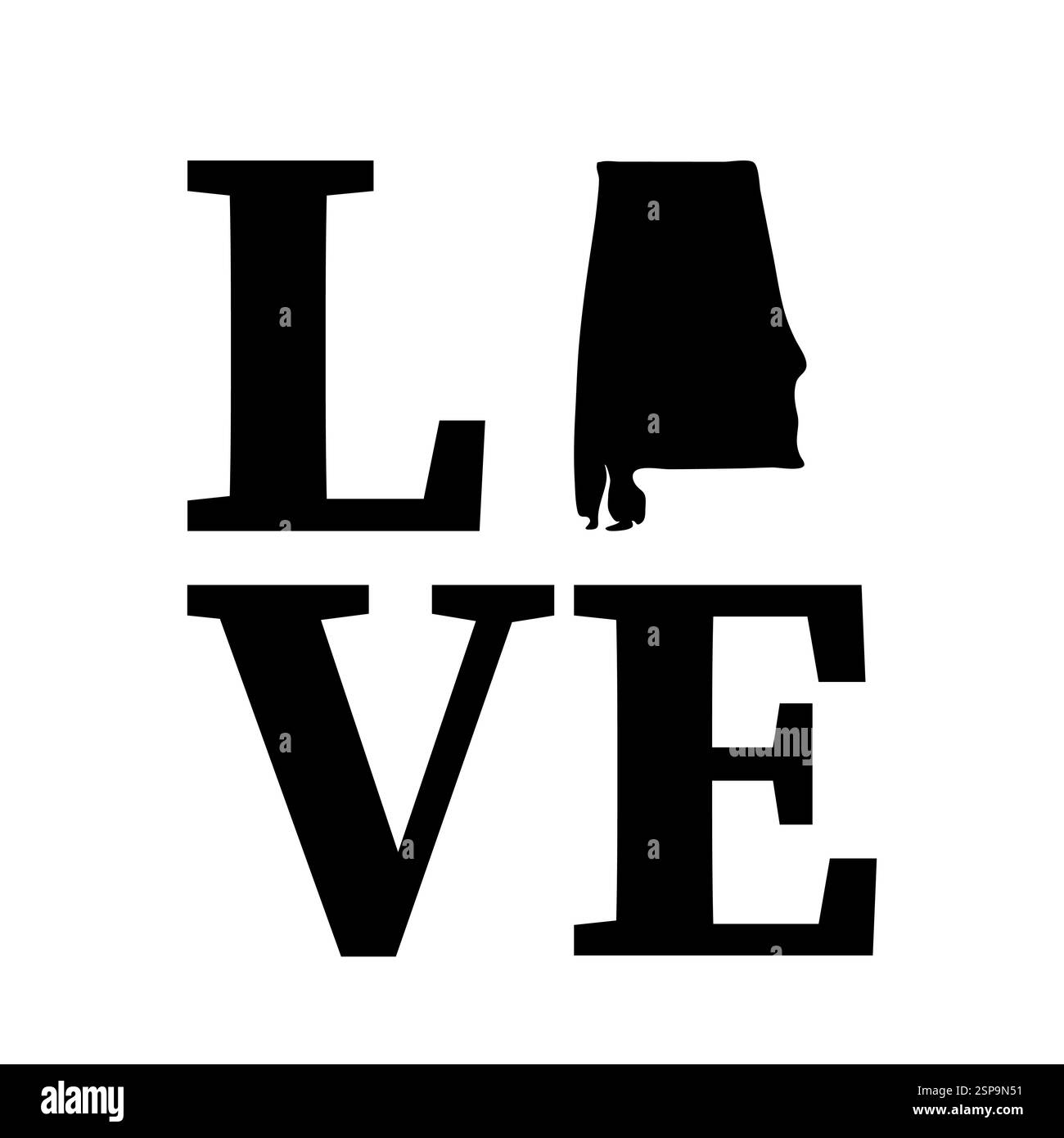 Love Alabama lettering with map. USA patriotic sign. Vector template ...
