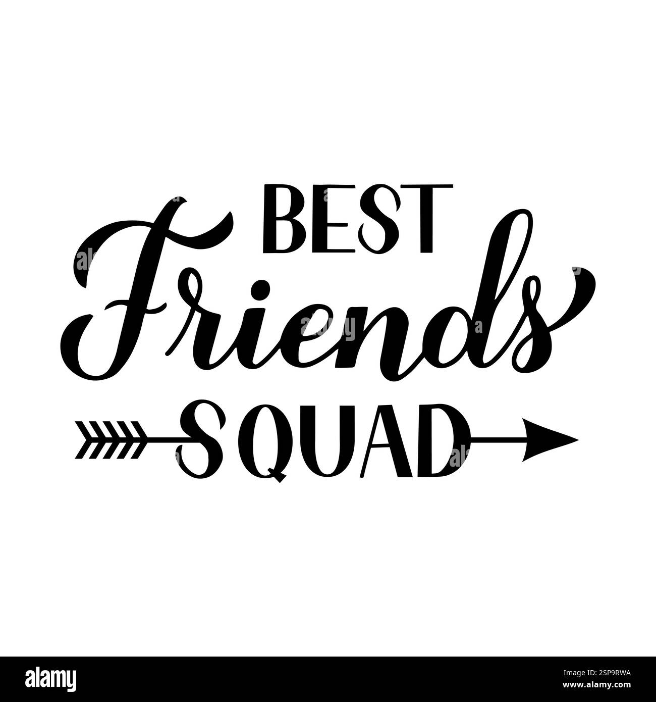 Best Friends Squad lettering isolated on white. Friendship Day ...