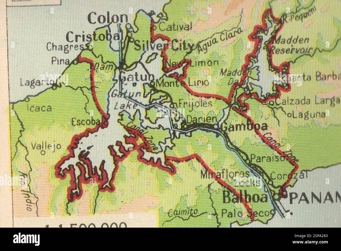 A vintage geographical map from mid to early 20th century showing the ...