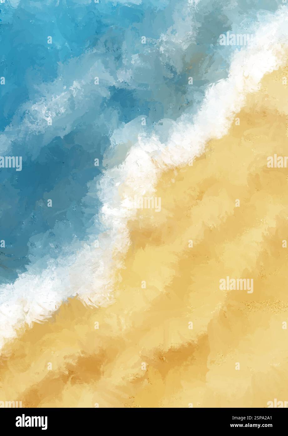 Abstract hand painted beach themed sand and sea background design Stock ...