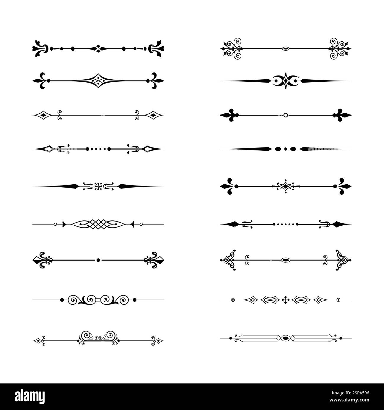Classic line separators. Flourishes decorative dividers, book ...