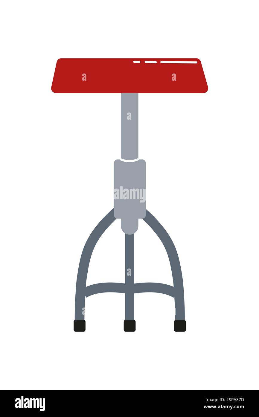 Modern red stool with adjustable height and metal base for versatile ...