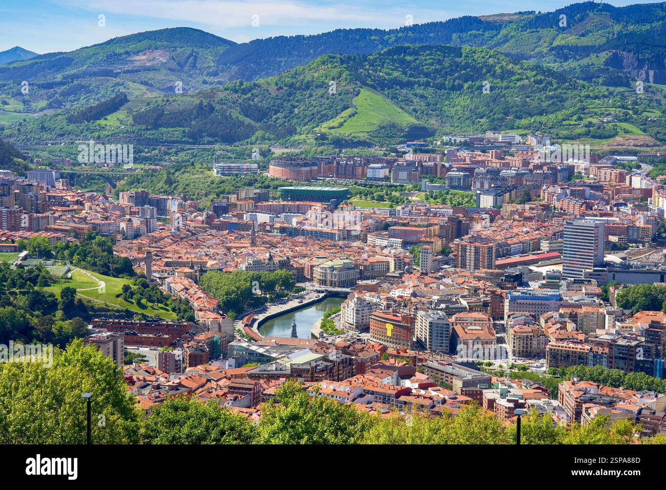 Bilbao panoramic city view from the top of Artxanda Mount Stock Photo ...