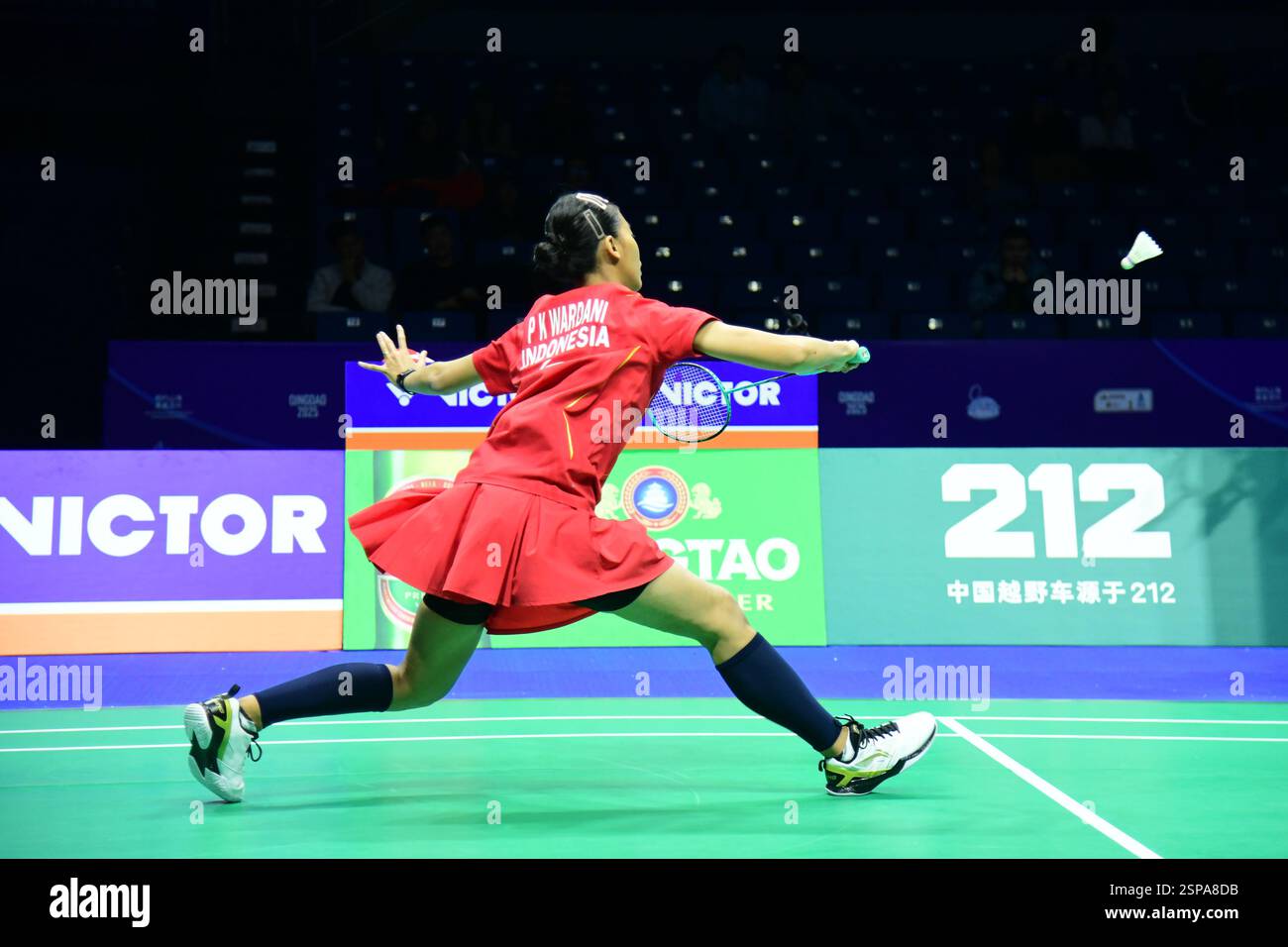 QINGDAO, CHINA - FEBRUARY 14, 2025 - Chinese Taipei players SUNG Shuo Yun VS WARDANI Putri ...