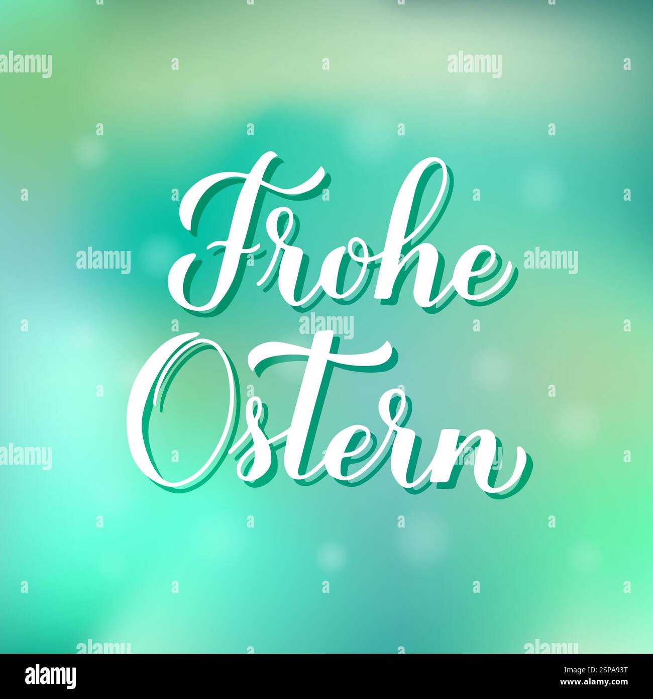Happy Easter calligraphy hand lettering in German language on green ...