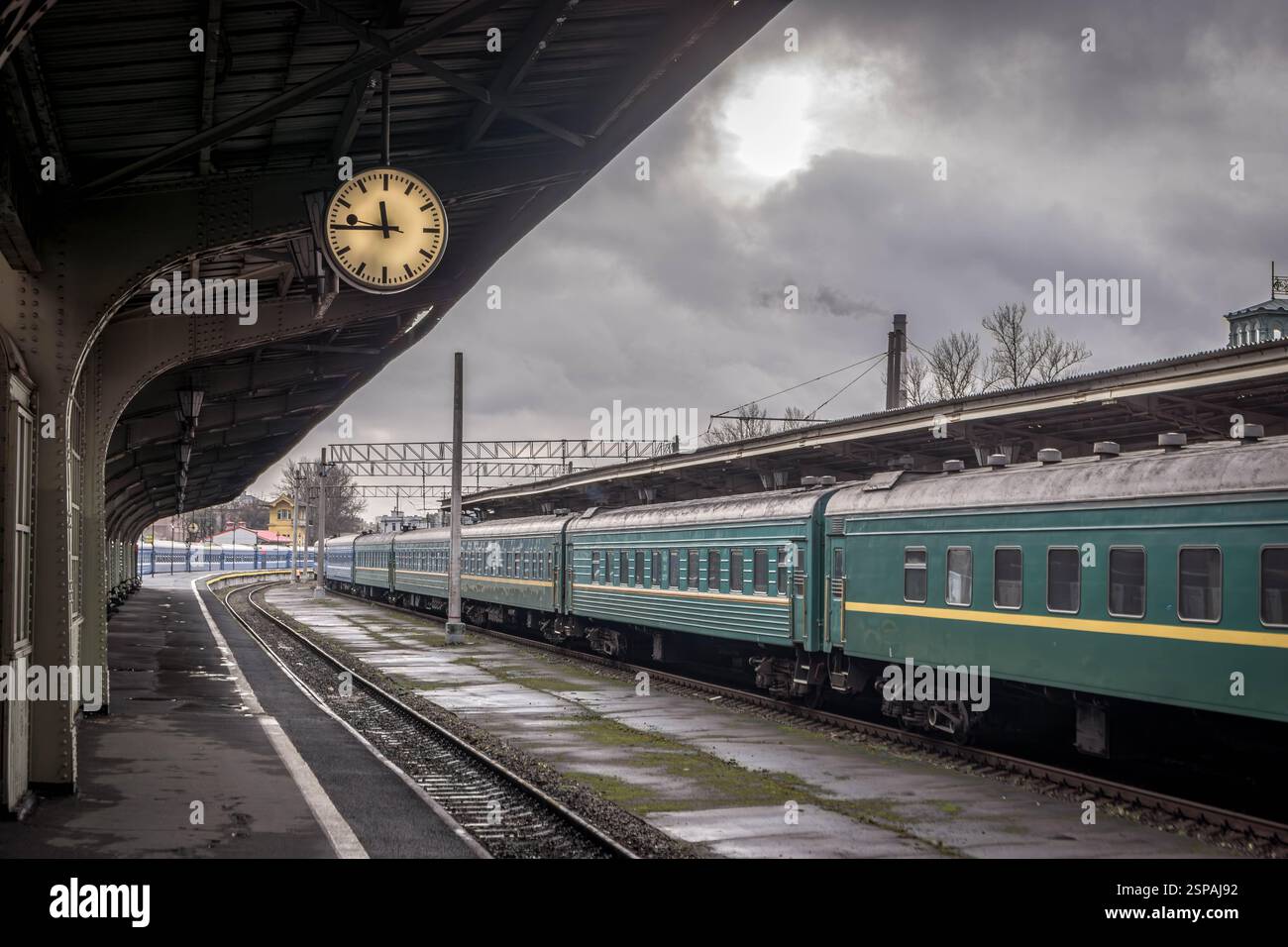 The historic train platform at Vitebsky railway station at Saint ...