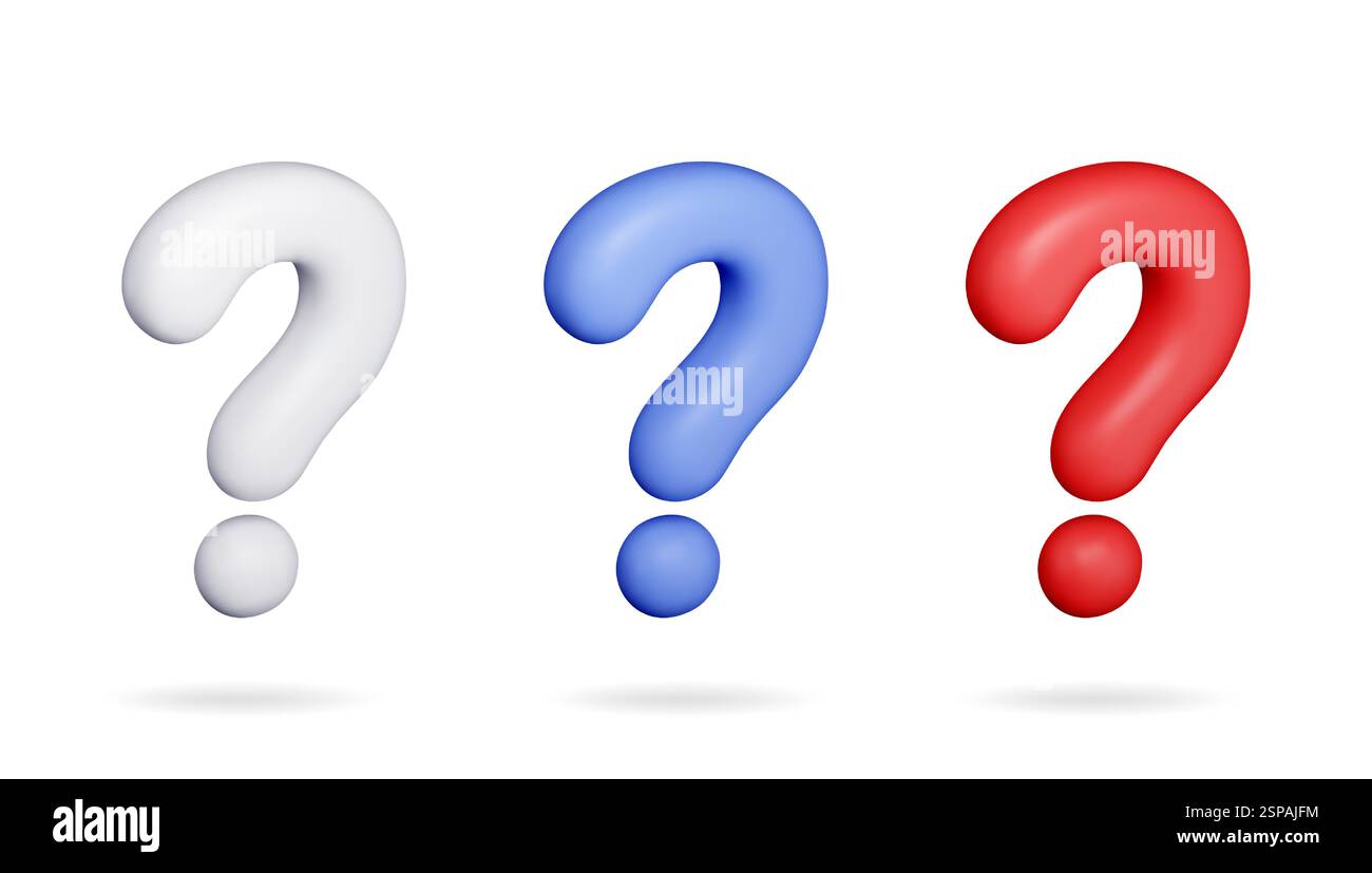 3d realistic blue question Stock Vector Images - Alamy