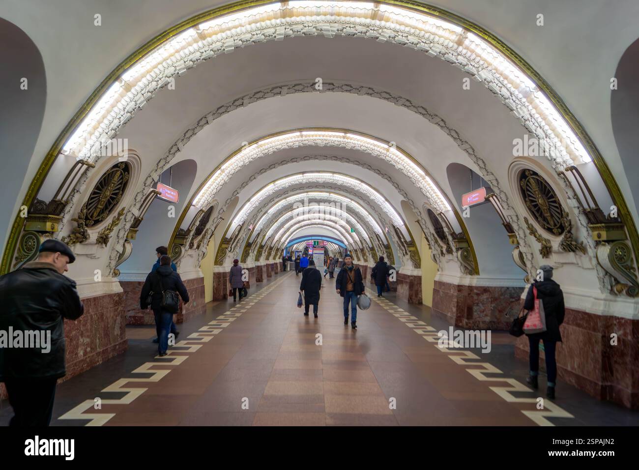 The metro station in Saint Petersburg, Russia, with the passenger ...