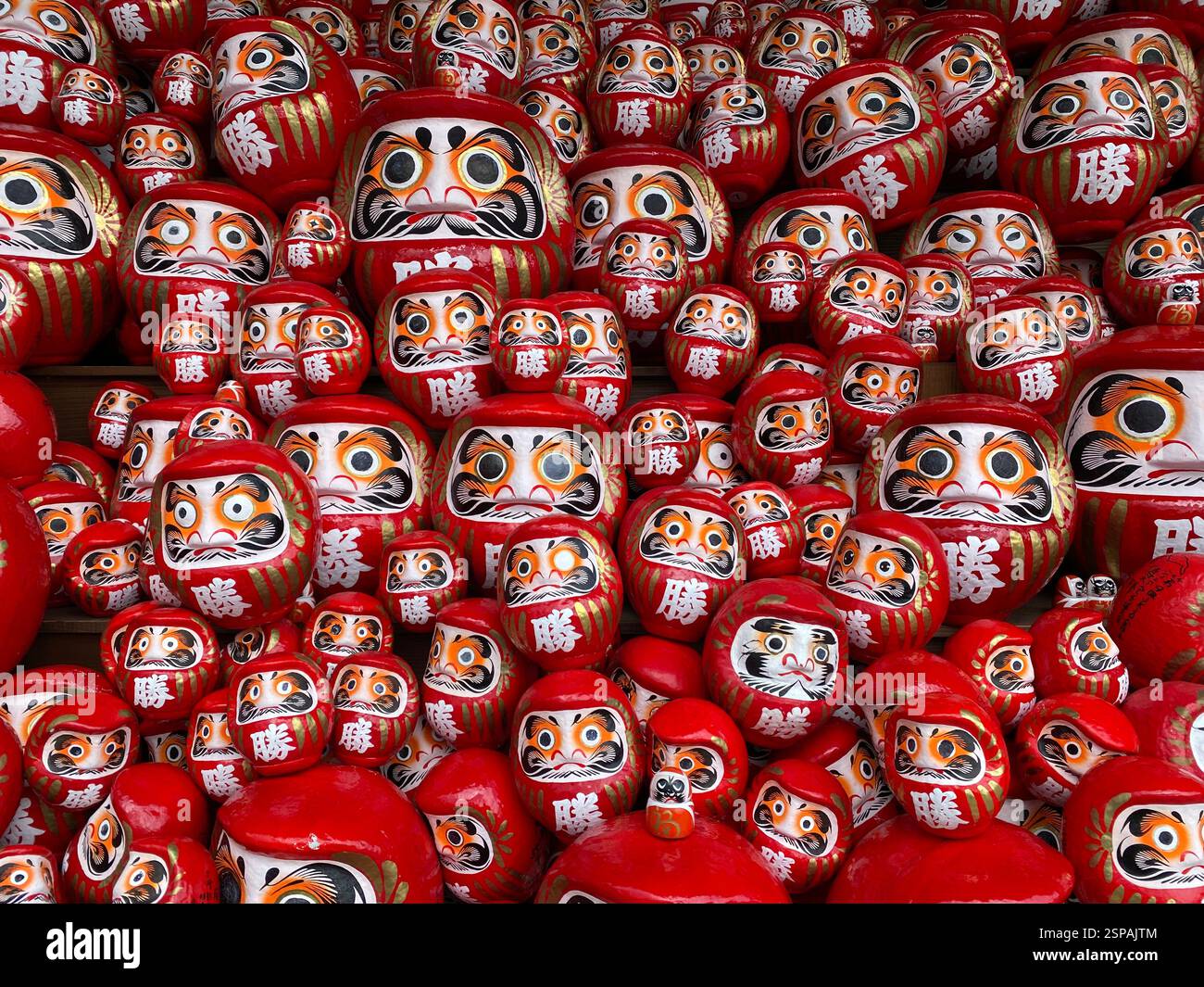 The Daruma dolls in several sizes in Katsuoji temple in Osaka Stock ...