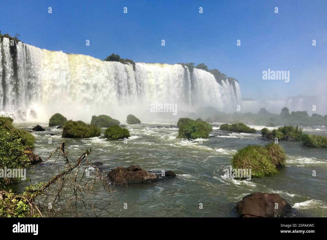 Massive waterfall, one of the natural wonders of the world in Foz do ...