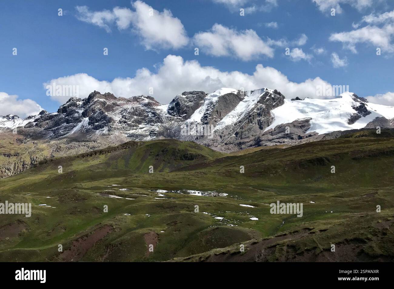 Range of mountains in the Peruvian Andes covered by snow Stock Photo ...