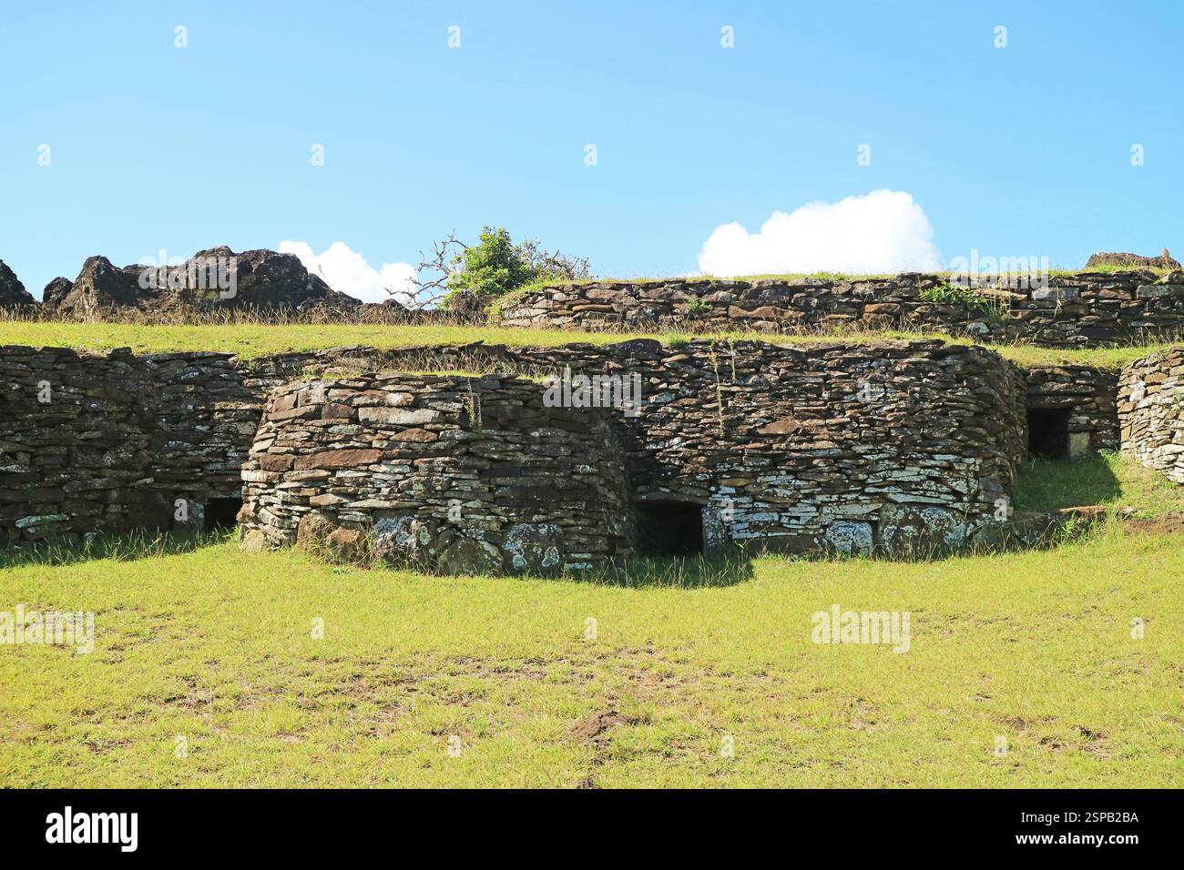 Remains of Stone Houses at The Orongo Village, a Ceremonial Center on ...