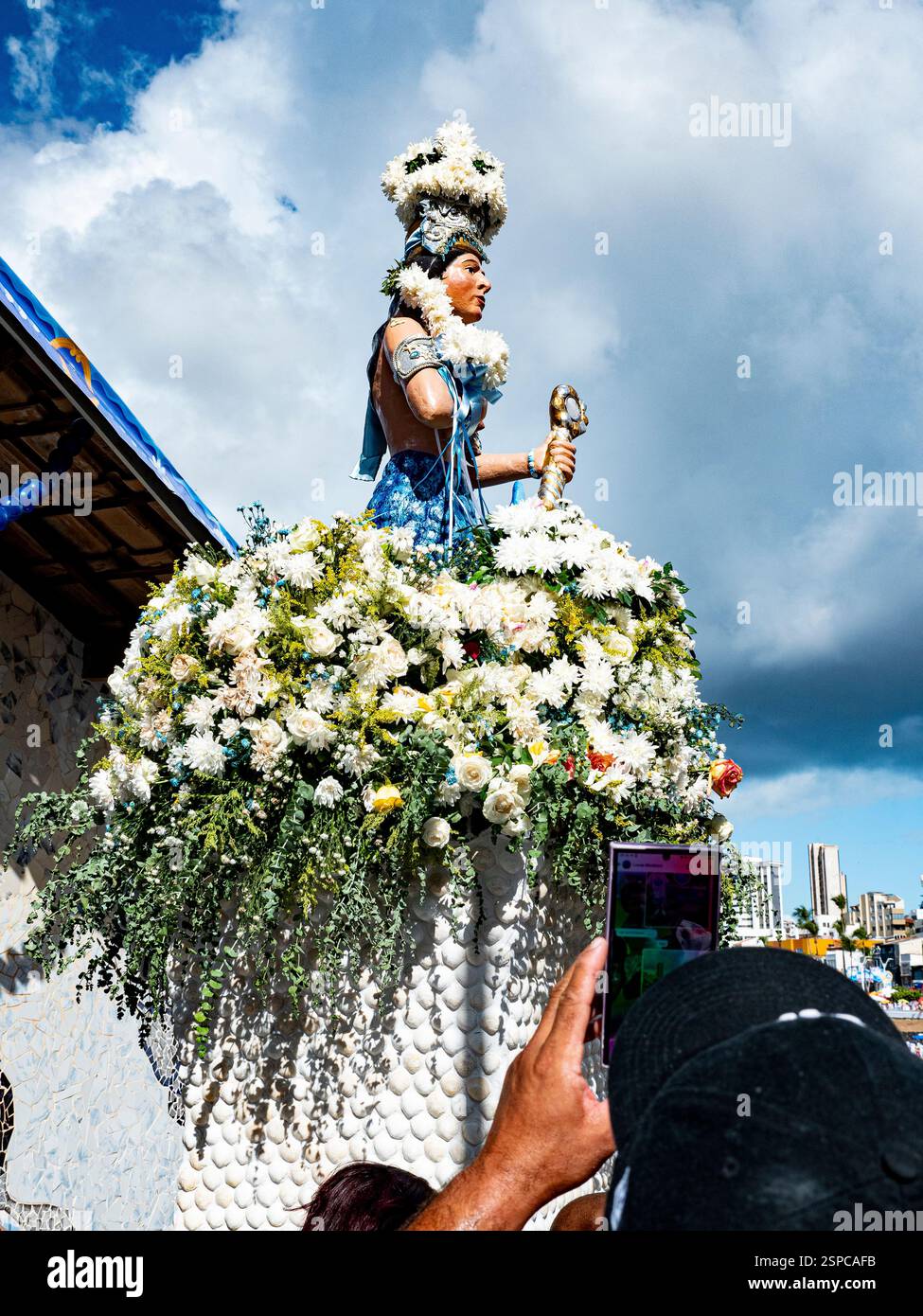 02.02.2025 Bahia de Salvador, Brazil. Celebration of Iemanja, she is ...