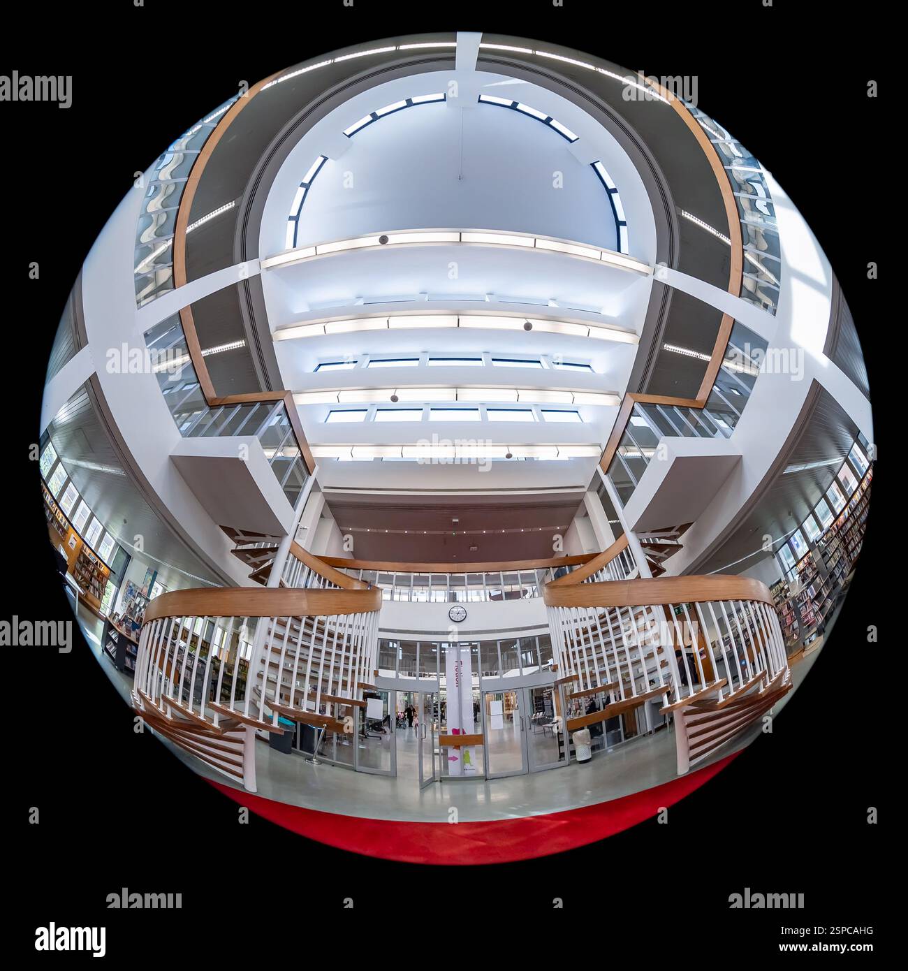 Swiss Cottage Library, London designed by Sir Basil Spence Stock Photo ...