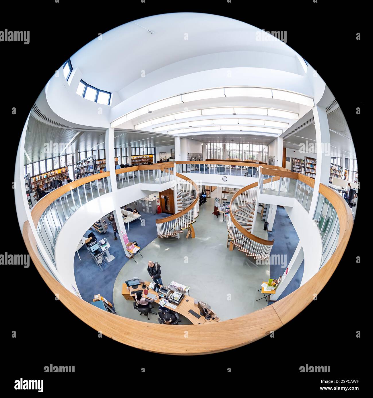 Swiss Cottage Library, London designed by Sir Basil Spence Stock Photo ...