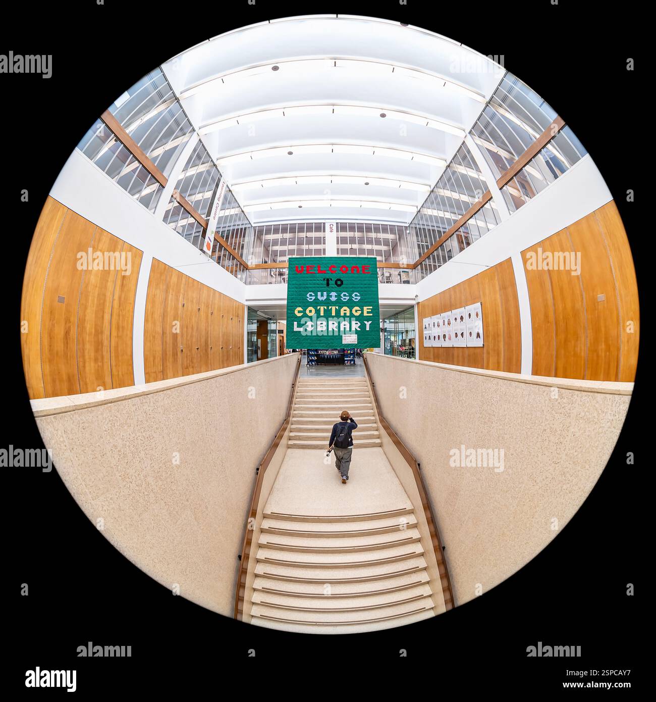 Swiss Cottage Library, London designed by Sir Basil Spence Stock Photo ...