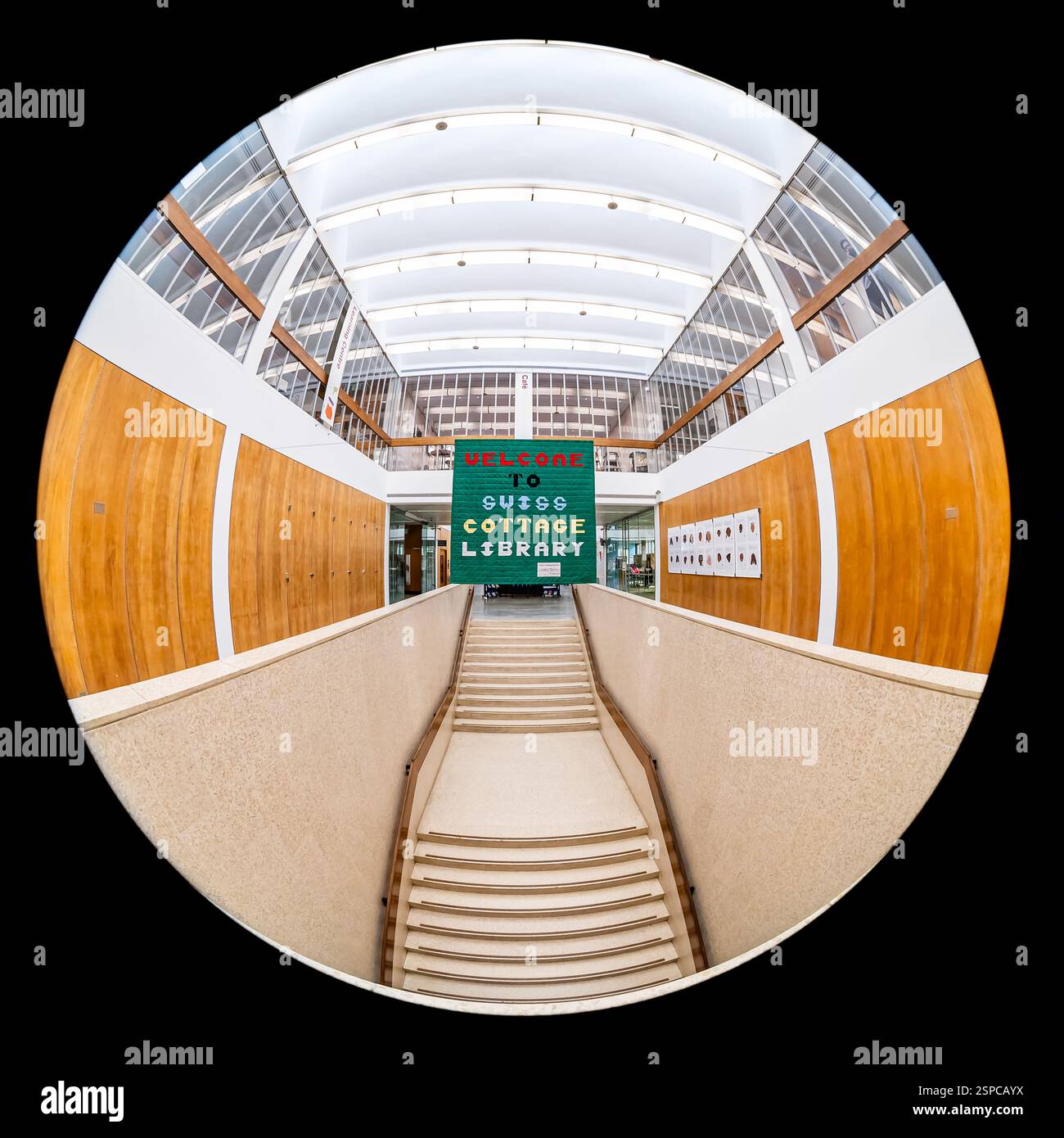 Swiss Cottage Library, London designed by Sir Basil Spence Stock Photo ...