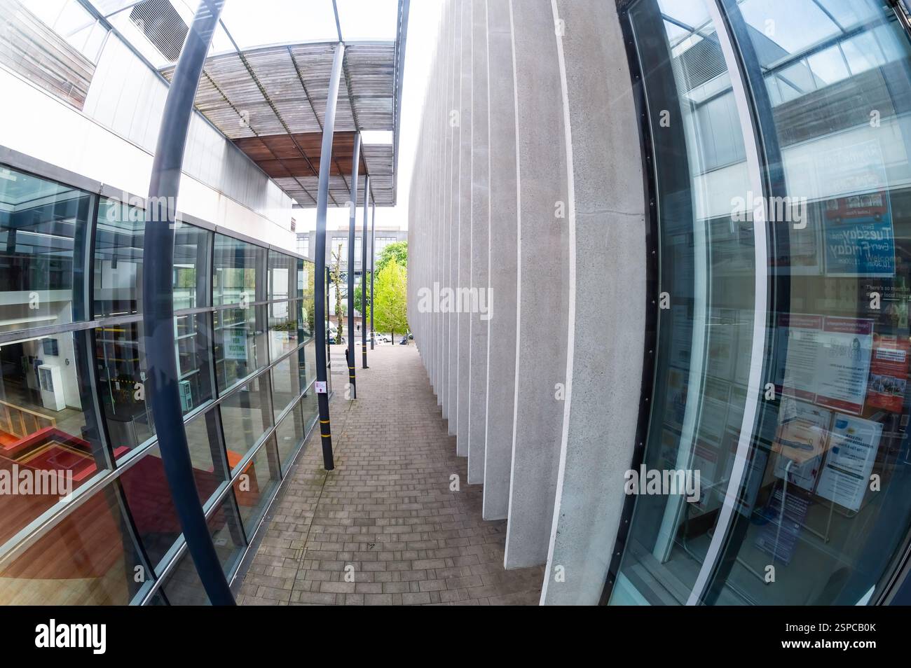 Swiss Cottage Library, London designed by Sir Basil Spence Stock Photo ...