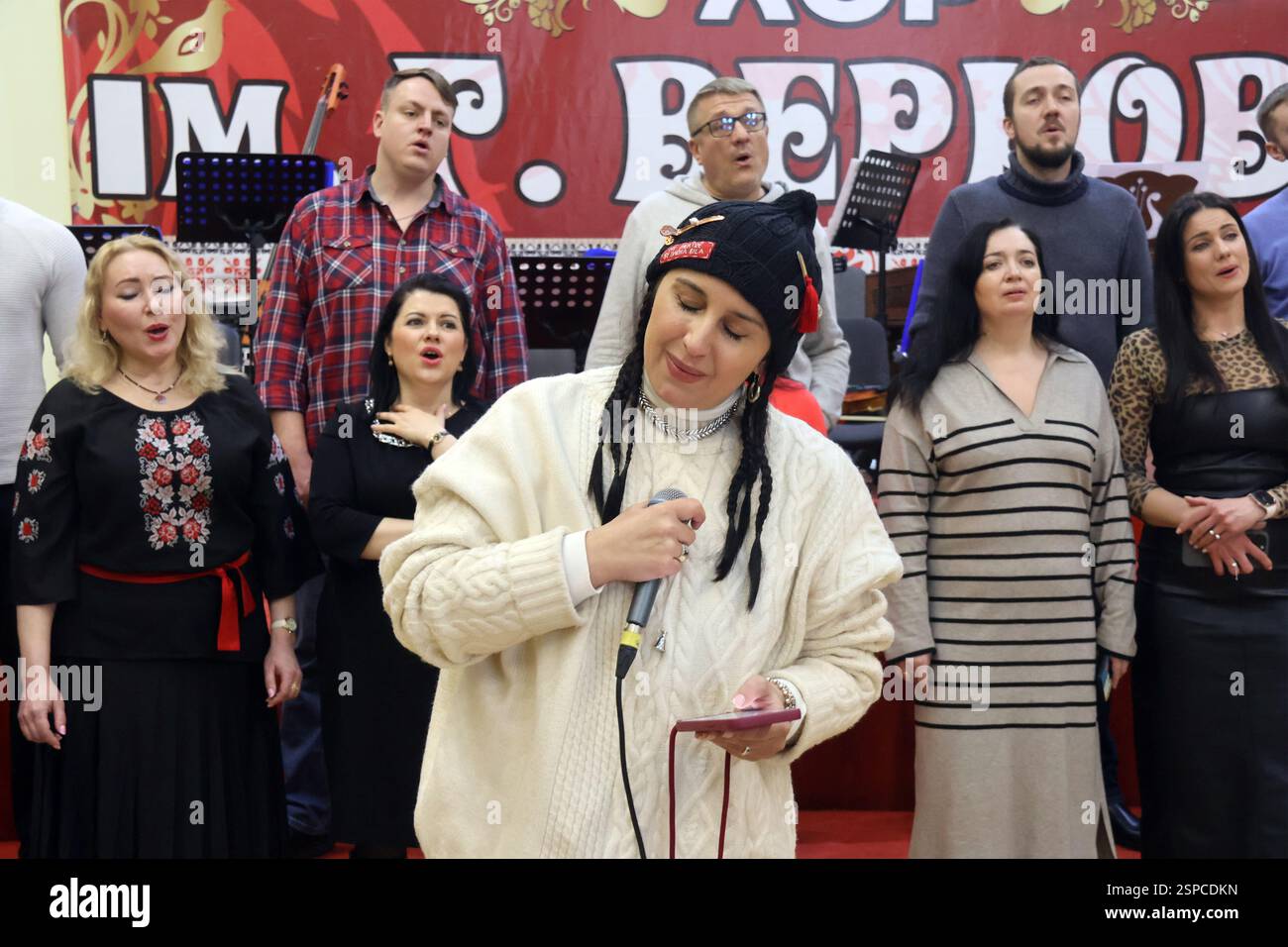KYIV, UKRAINE - FEBRUARY 13, 2025 - Ukrainian singer of Crimean Tatar ...
