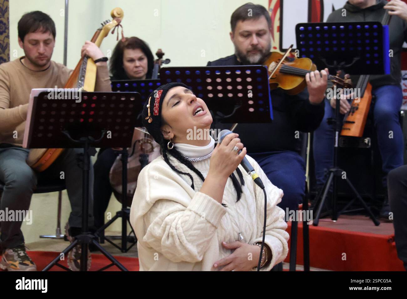 KYIV, UKRAINE - FEBRUARY 13, 2025 - Ukrainian singer of Crimean Tatar ...