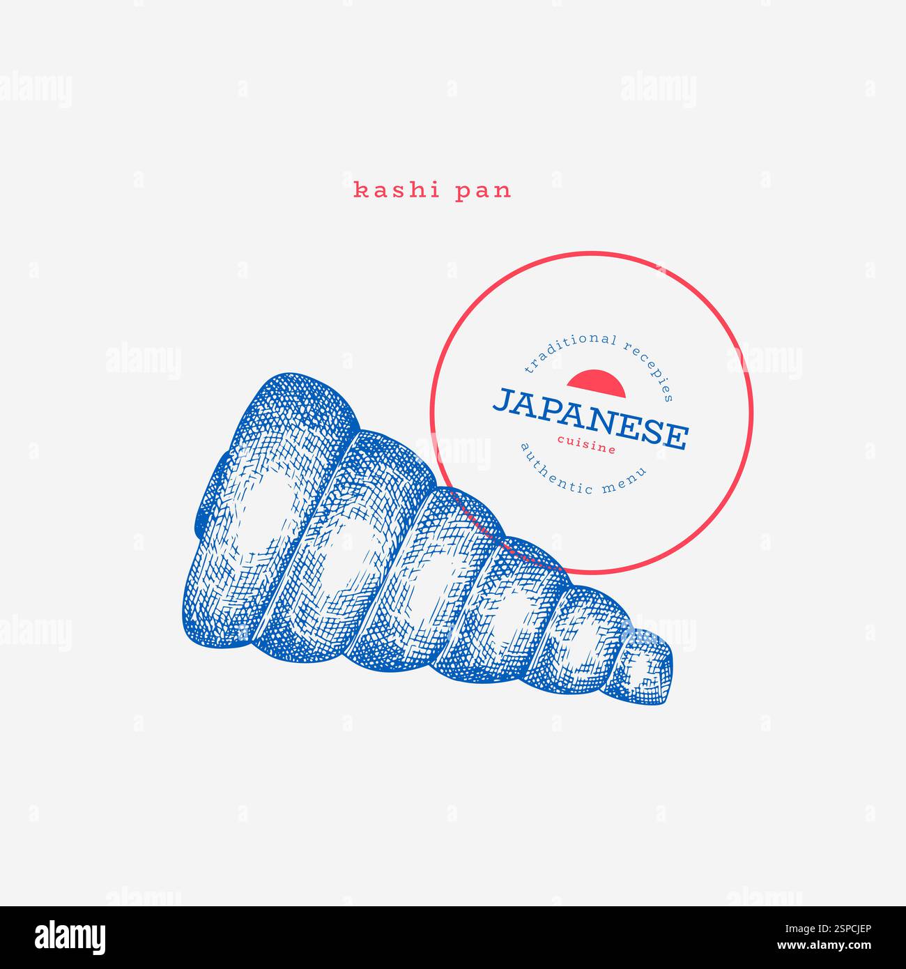 Kashi Pan Japanese Cuisine Illustration. Sweet Bun Hand Drawn Vector ...